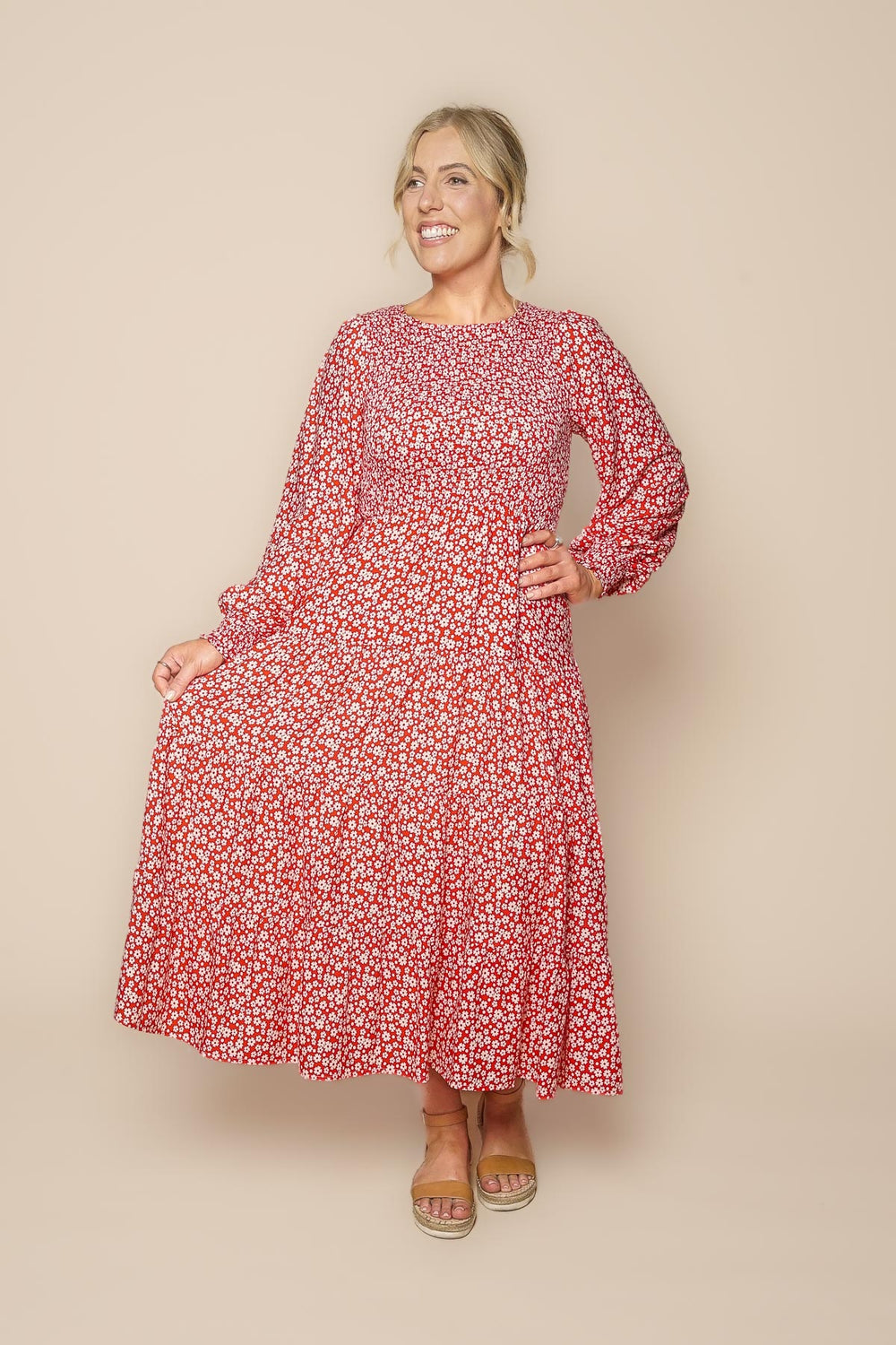 Kit Midi Dress in Red – Always Alice