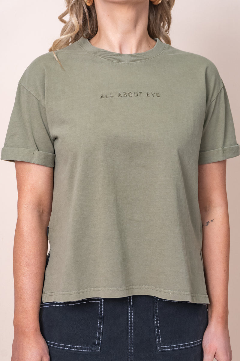 AAE Washed Tee in Khaki - All About Eve – Always Alice