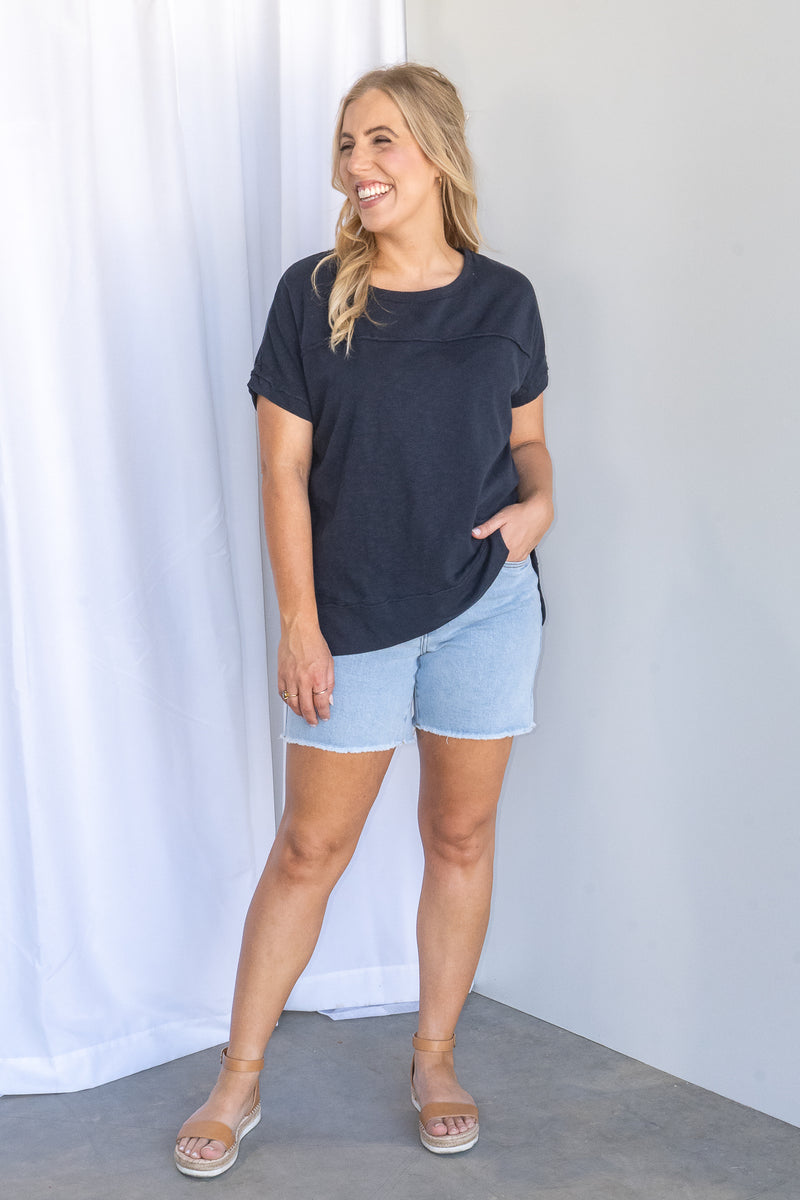 Allison Tee in Dark Sapphire - Foxwood – Always Alice