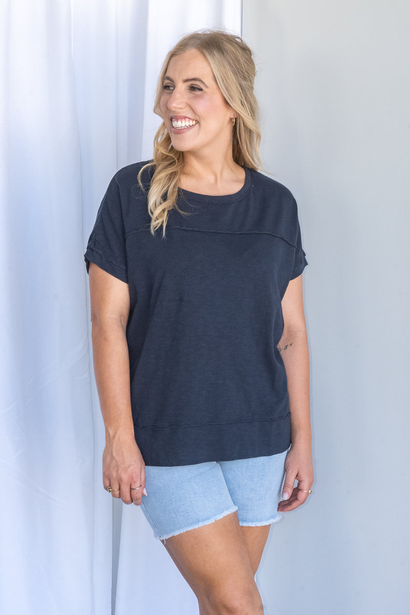 Allison Tee in Dark Sapphire - Foxwood – Always Alice