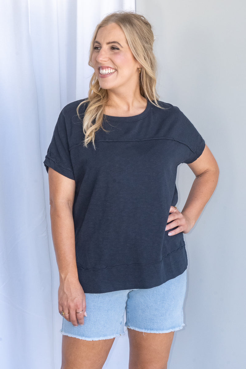 Allison Tee in Dark Sapphire - Foxwood – Always Alice