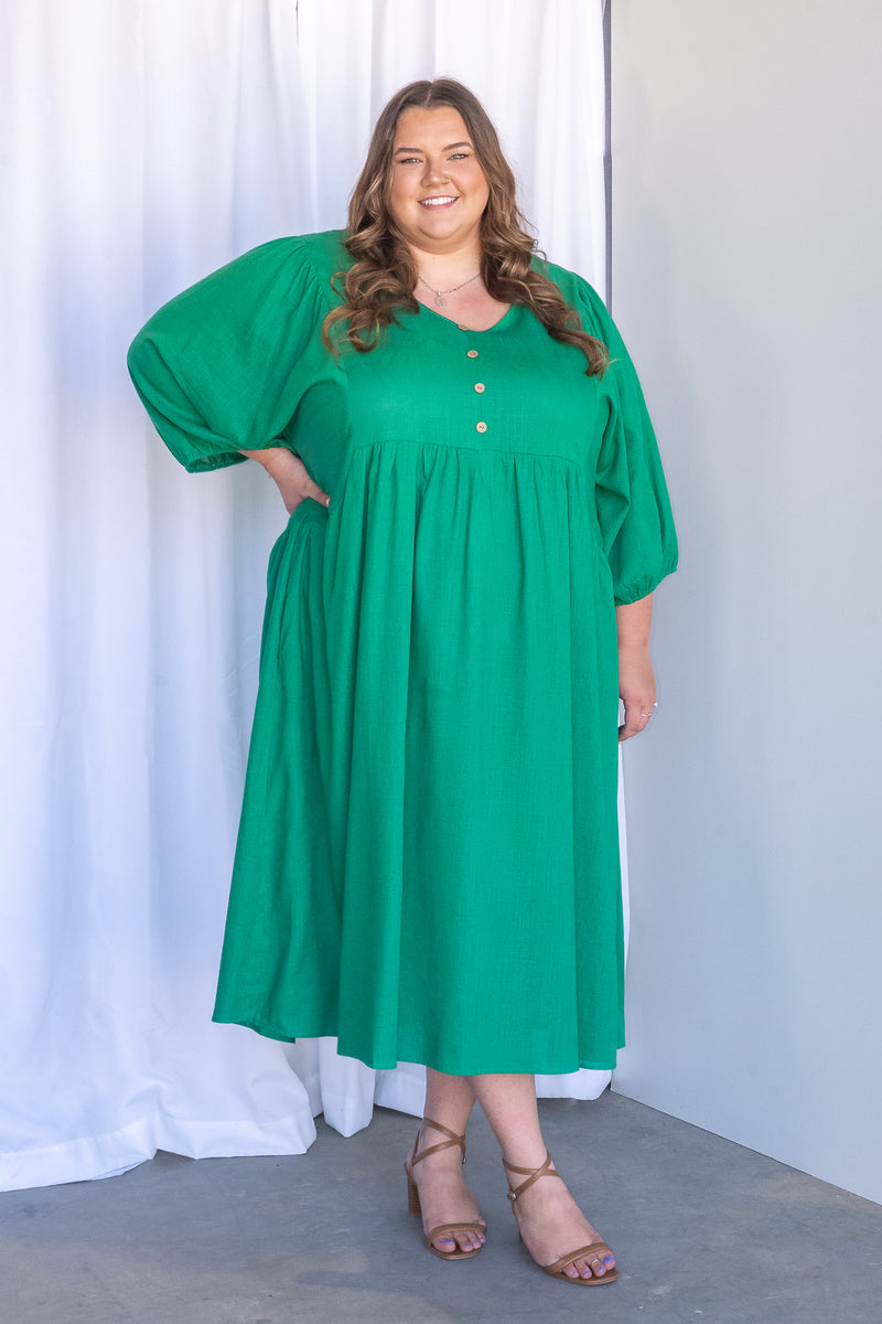 Emery Midi Dress in Emerald – Always Alice