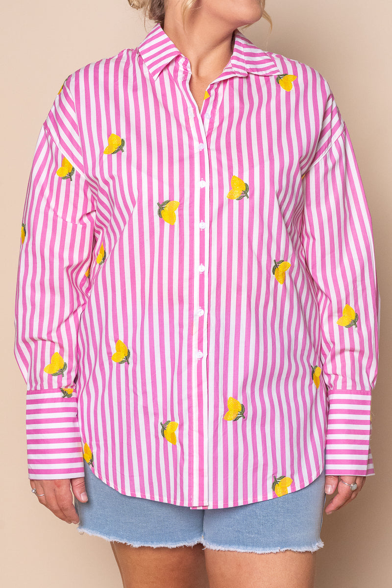 Gillian Striped Shirt in Pink – Always Alice