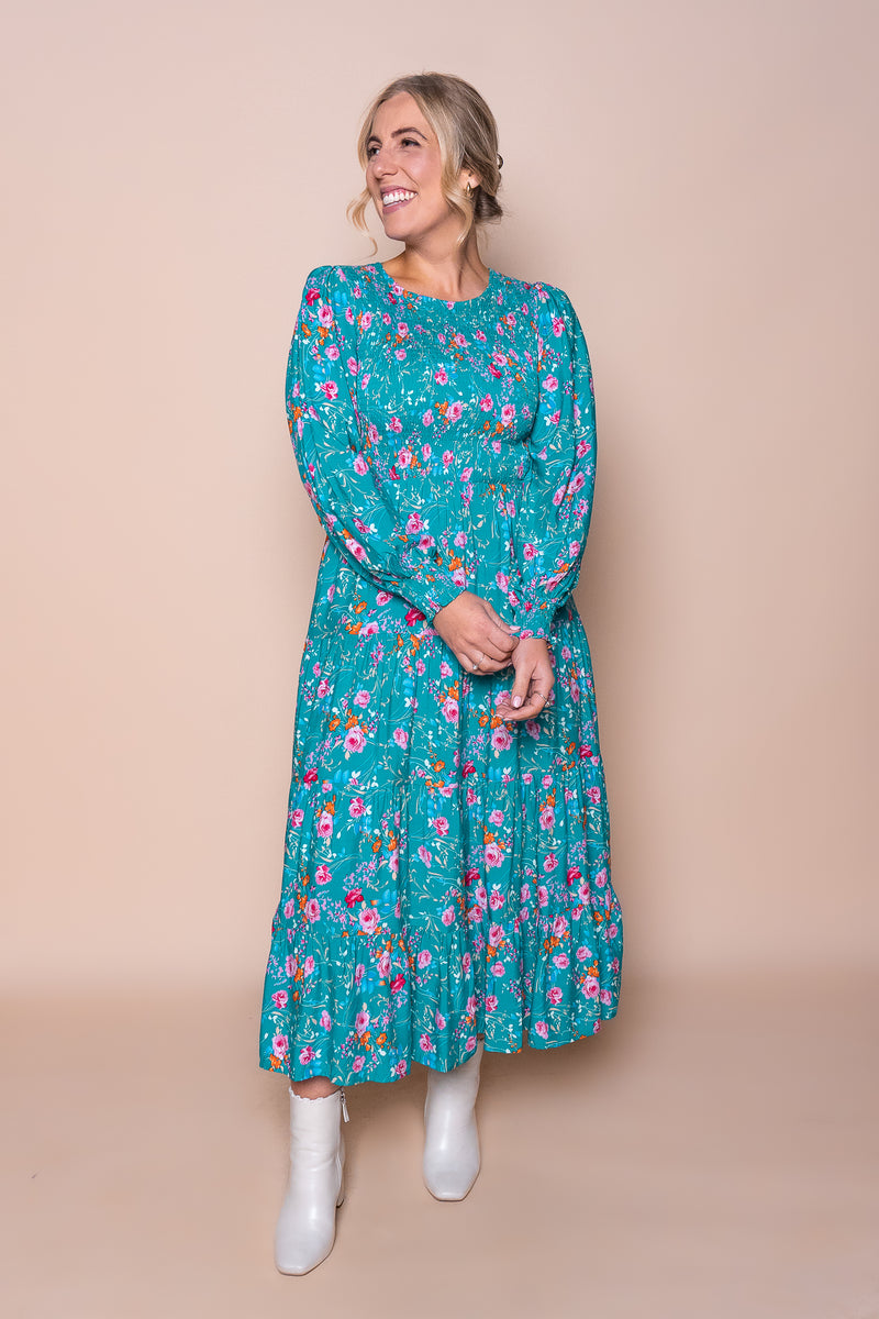 Deva Midi Dress in Teal – Always Alice