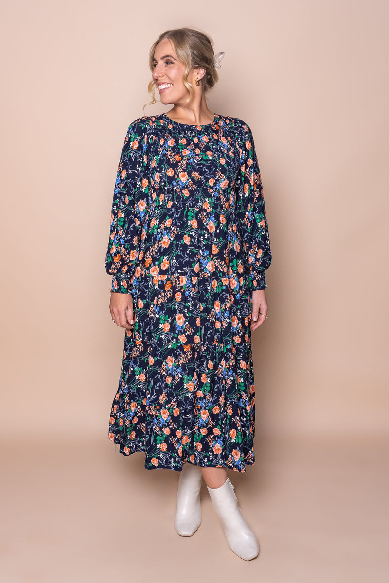 Deva Midi Dress in Navy – Always Alice