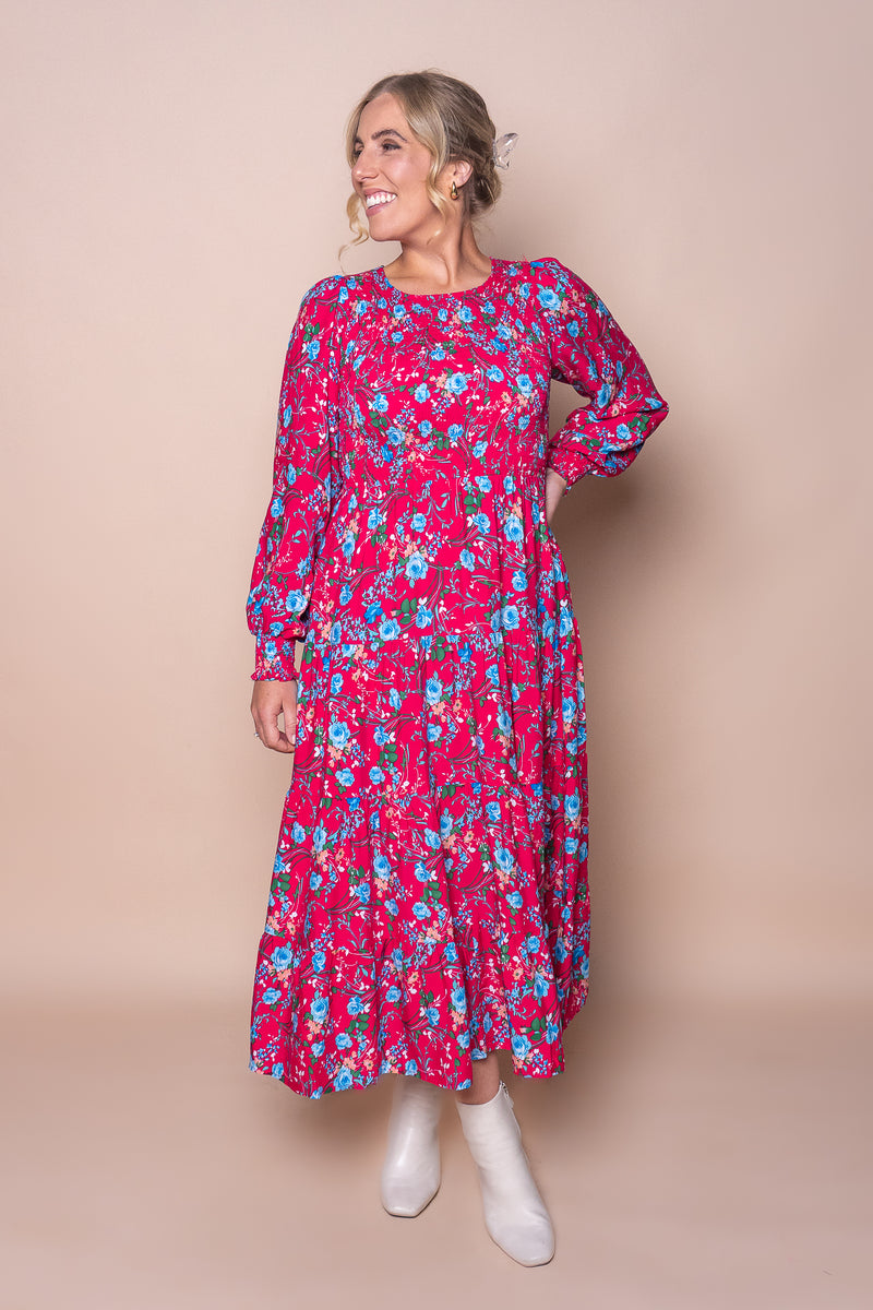 Deva Midi Dress in Strawberry Red – Always Alice