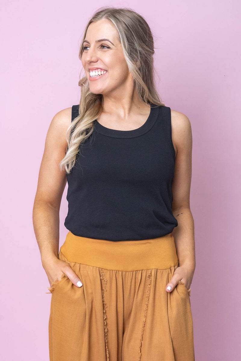 Esme Tank in Black - Foxwood – Always Alice