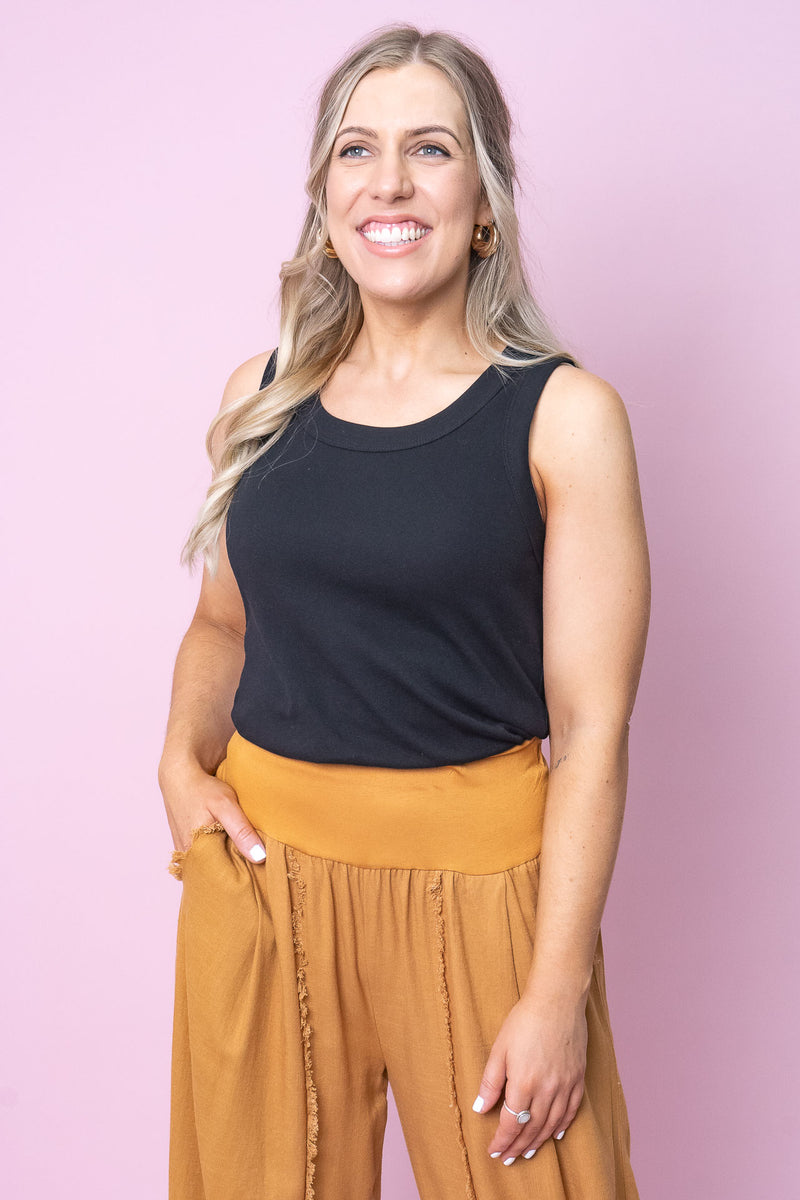 Esme Tank in Black - Foxwood – Always Alice