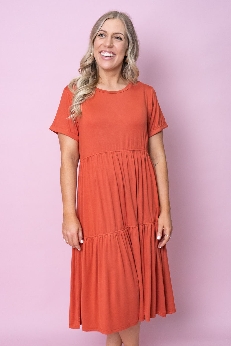 Pauline Midi Dress in Rust – Always Alice